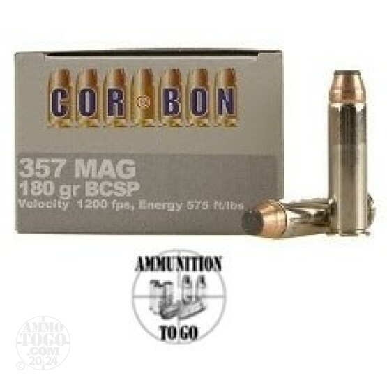 357 Magnum Ammo - 20 Rounds of 180 Grain Soft-Point (SP) by Corbon