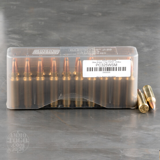 325 WSM Ammo - 20 Rounds of 175 Grain Pointed Soft Point Boat-Tail by PCI