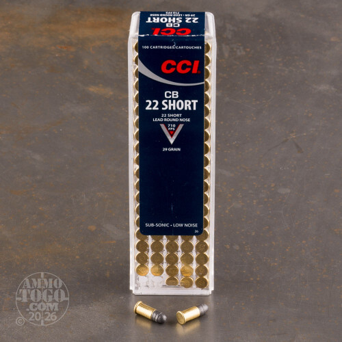 22 Short Ammo - 100 Rounds of 29 Grain Lead Round Nose (LRN) by CCI