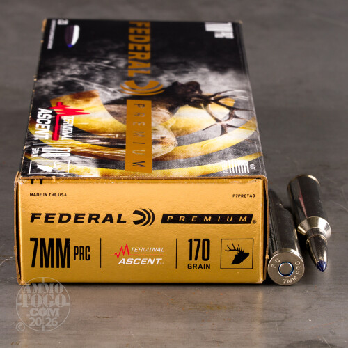 7mm PRC Ammunition for Sale. Federal 170 Grain Polymer Tipped - 20 Rounds