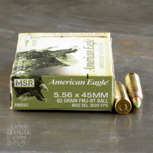 5.56x45mm Ammo - 20 Rounds of 62 Grain Penetrator by Federal
